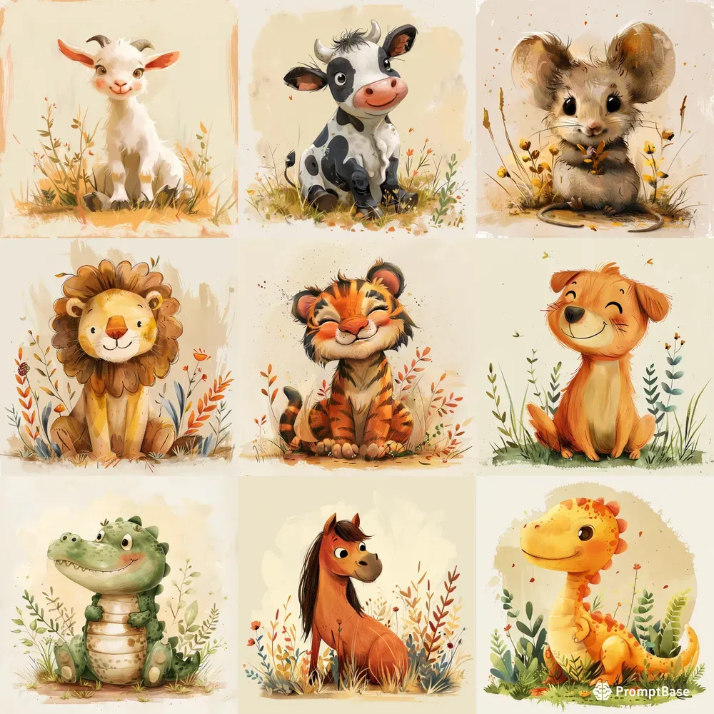 Cute Illustrations For Kids Midjourney Prompt | PromptBase