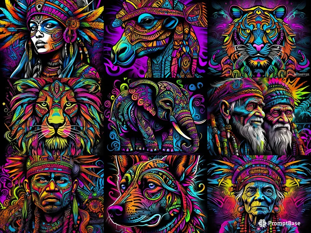 Psychedelic Tribal Images Leonardo Ai Prompt | PromptBase