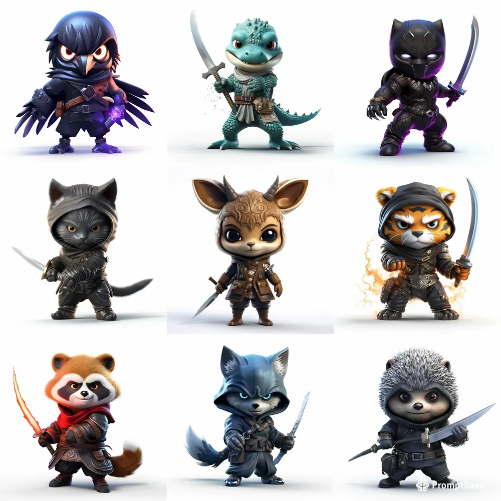 Cute Ninja Animals Midjourney Prompt | PromptBase