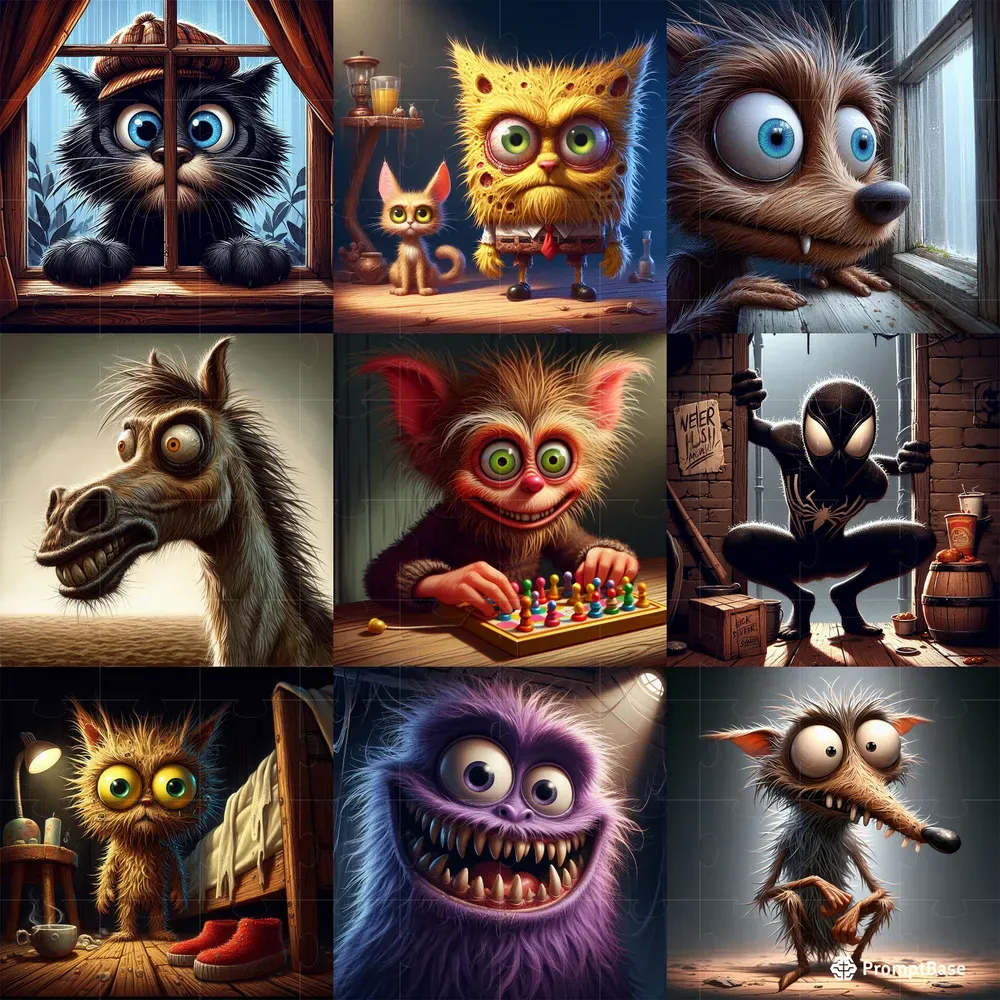 Wyllies Whimsical Monsters DALL·E Prompt | PromptBase