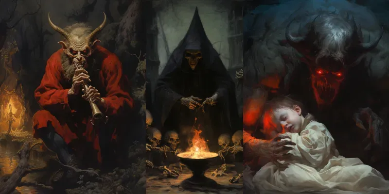 Horror Folklore Paintings Midjourney Prompt | PromptBase