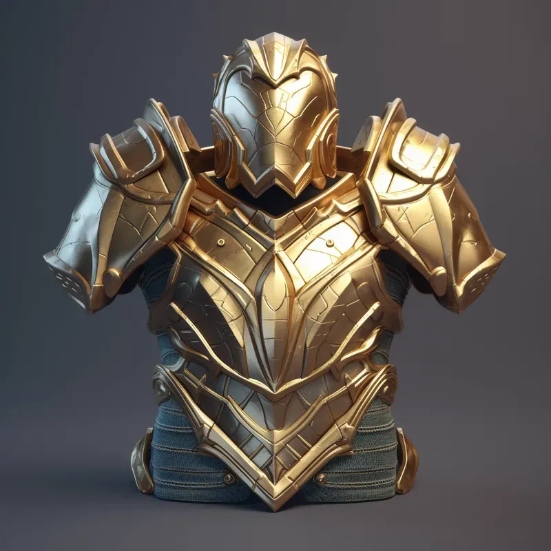 Video Game Armor Showcases Midjourney Prompt | PromptBase