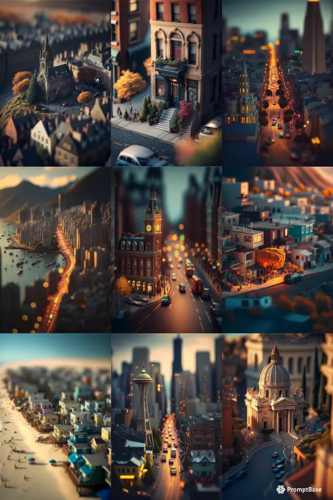 Tilt-shift Tiny Cities Around The World Midjourney Prompt | PromptBase