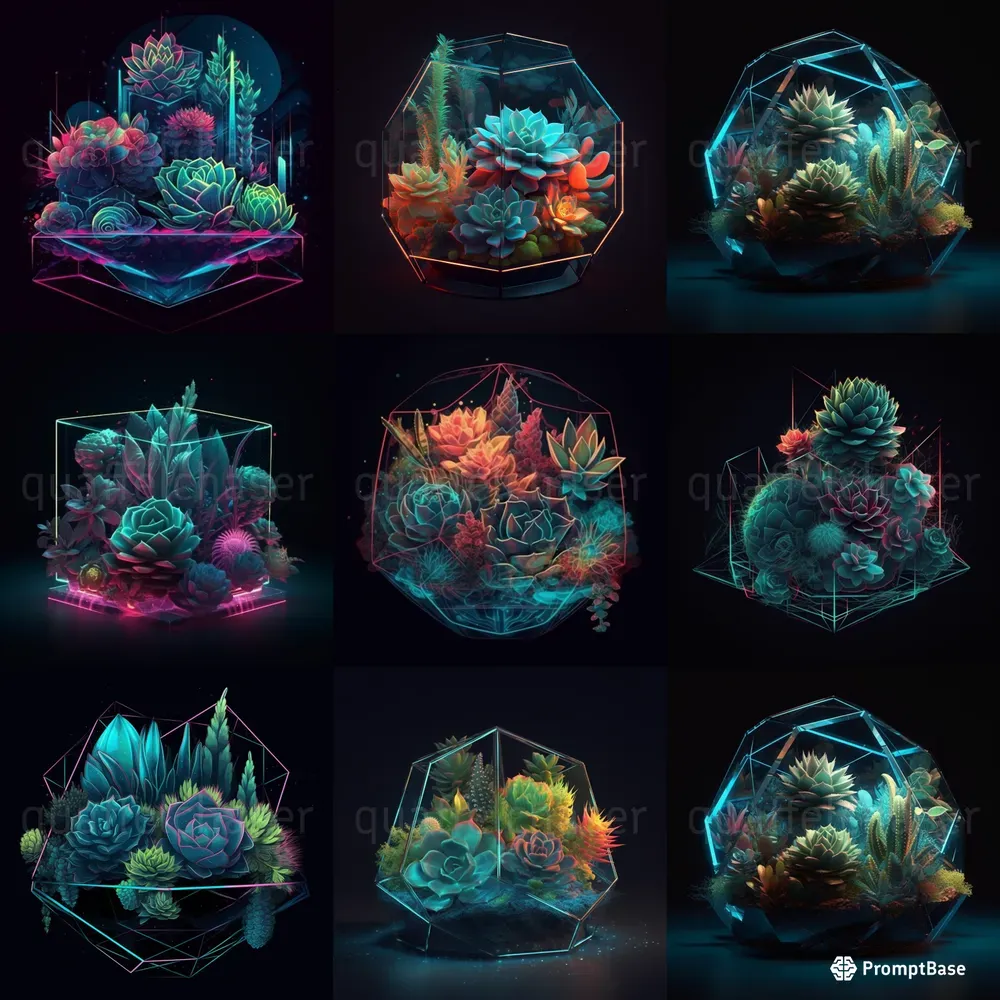Futuristic Botanical Art Midjourney Prompt | PromptBase