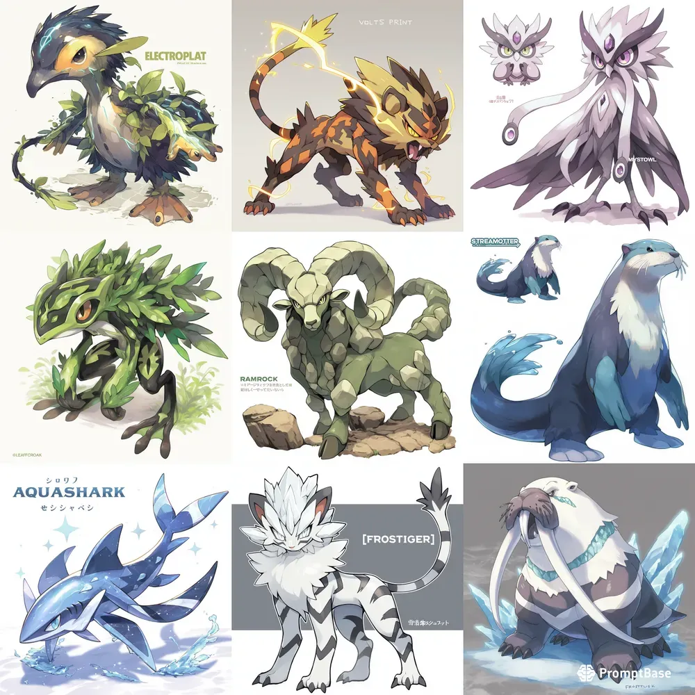 Customizable Fakemon Pokemon Midjourney Prompt | PromptBase
