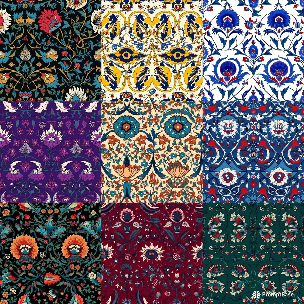 Seamless Traditional Arabesque Patterns Midjourney Prompt | PromptBase