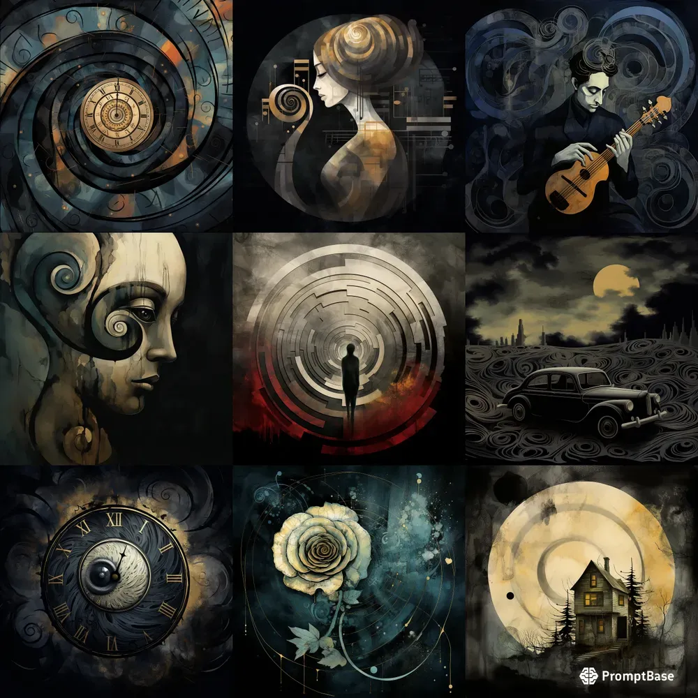 Dark Fibonacci Fine Art Midjourney Prompt | PromptBase