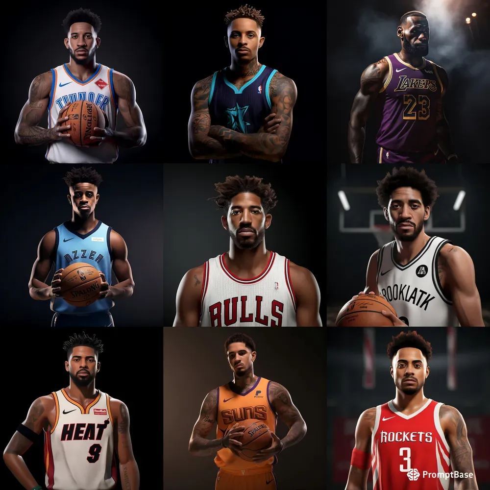 Nba 2k Realistic Character Models Midjourney Prompt | PromptBase