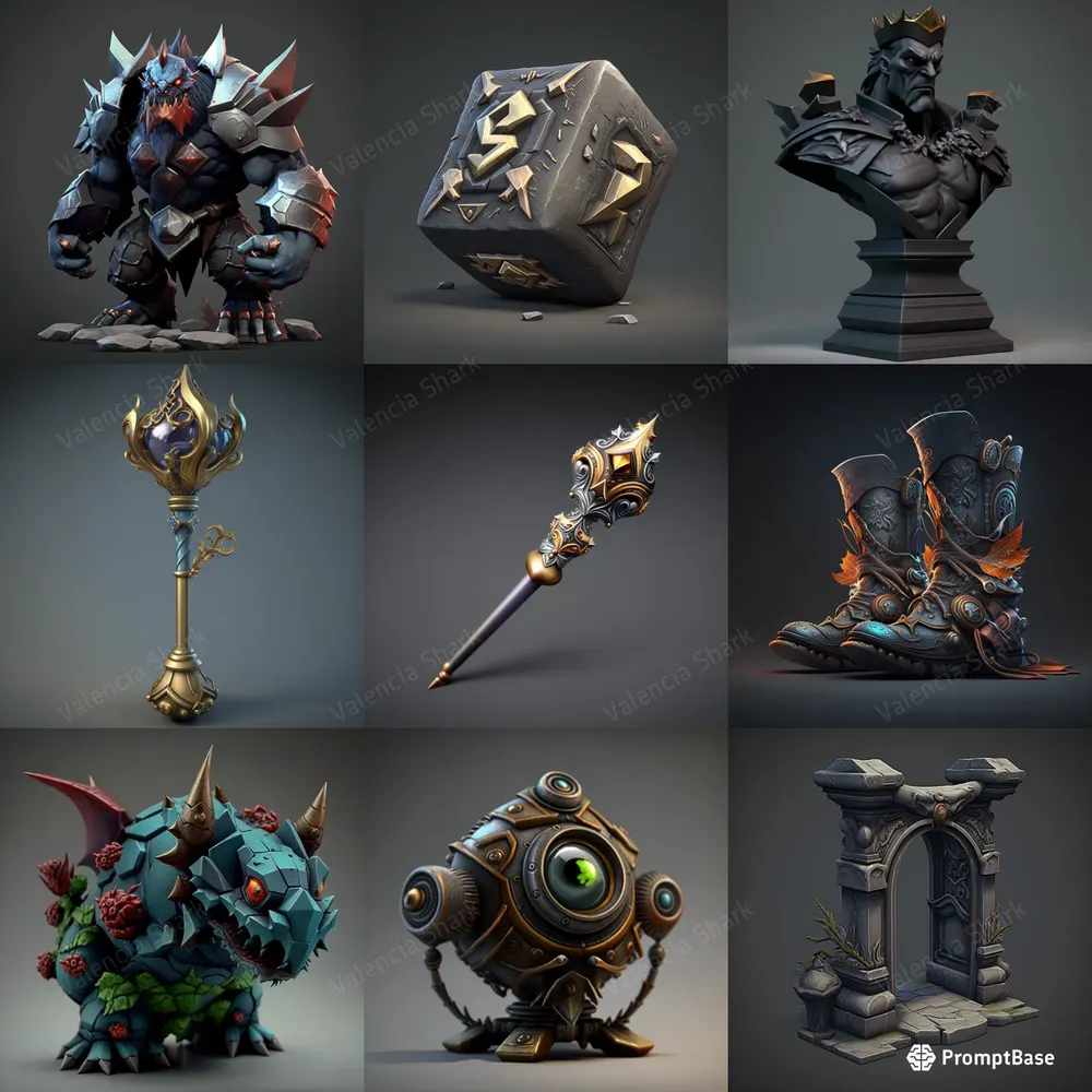 Video Game Items Midjourney Prompt | PromptBase