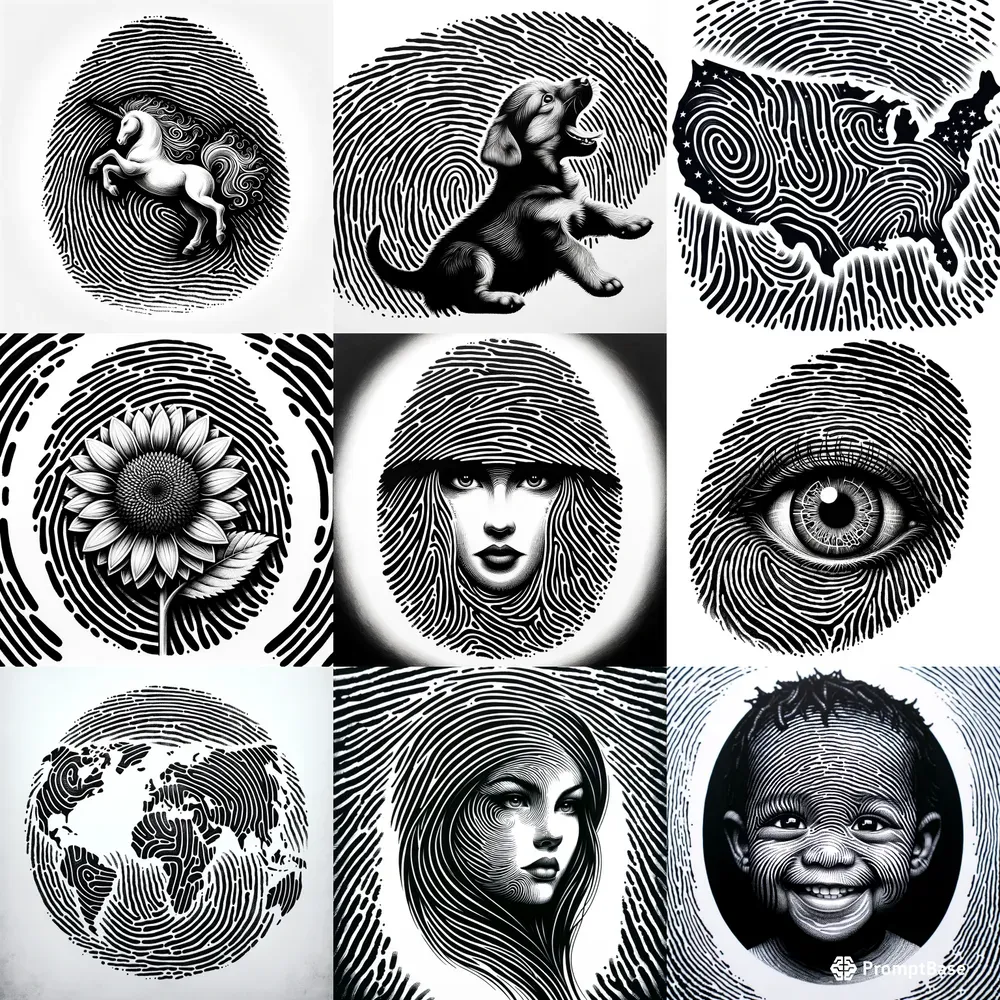 Thumbprint Lines Art DALL·E Prompt | PromptBase