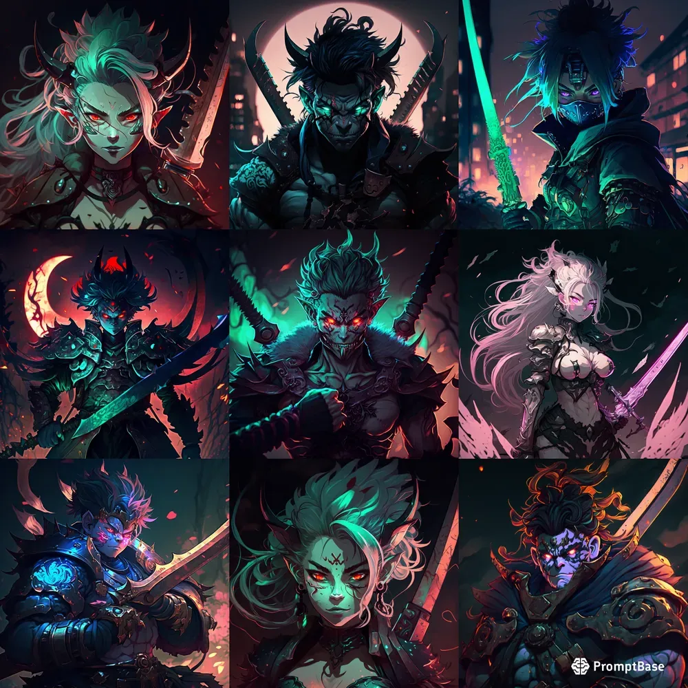 Highly Detailed Demons Demon Slayer Ocs Midjourney Prompt | PromptBase