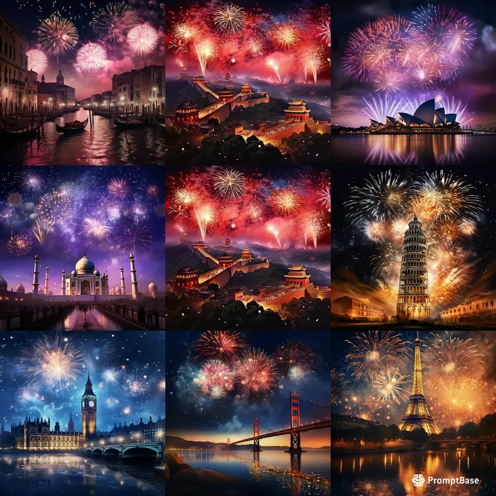 Stunning Firework Displays Midjourney Prompt | PromptBase