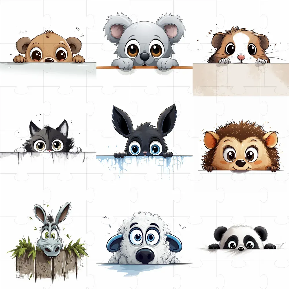 Peekaboo Cartoon Cuties Midjourney Prompt | PromptBase