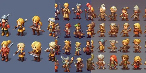 Pixel Rpg Characters Midjourney Prompt | PromptBase