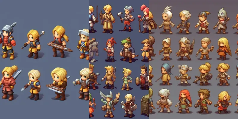 RPG Pixel Art Sprites Midjourney Prompt | PromptBase