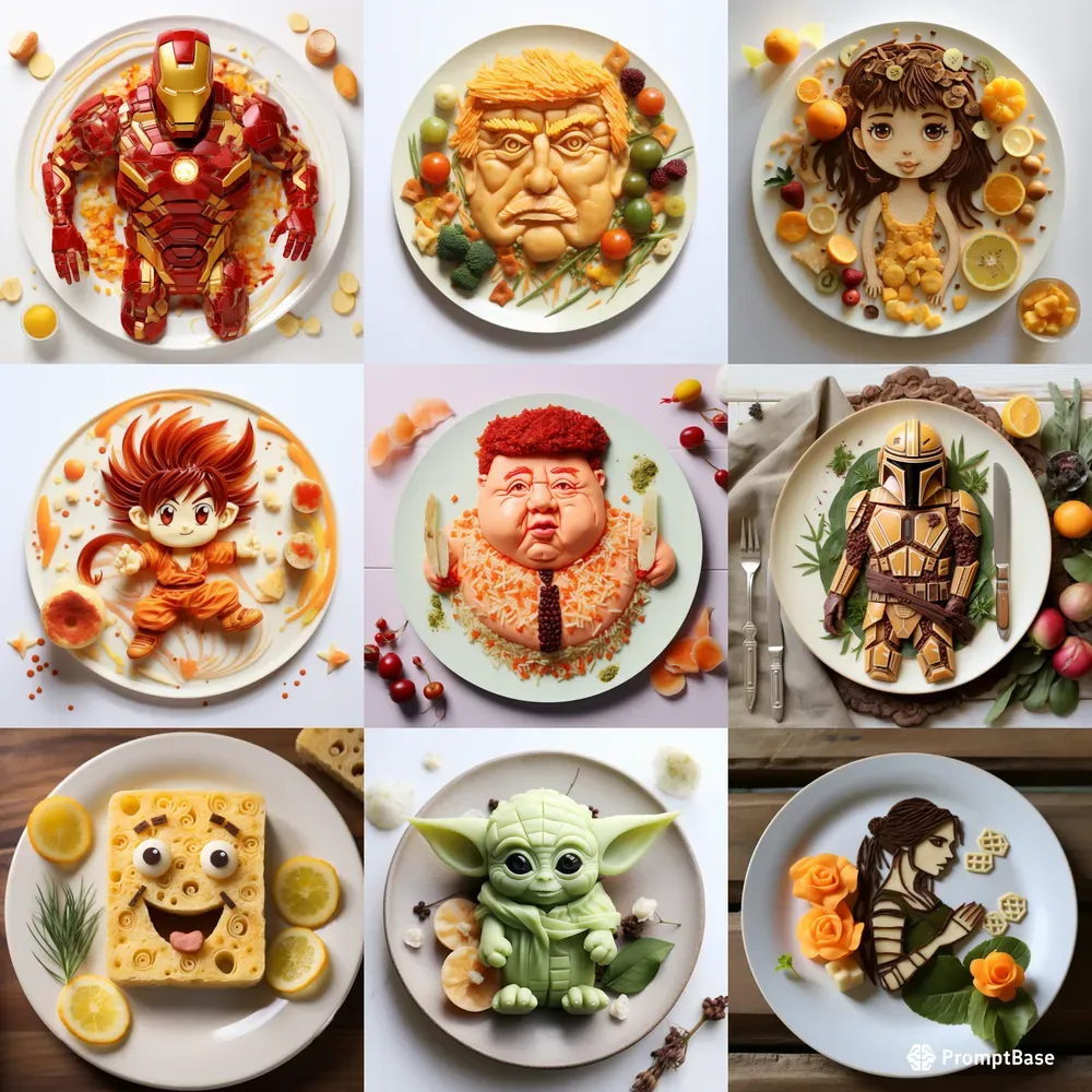 Your Characters Made Of Food Midjourney Prompt | PromptBase