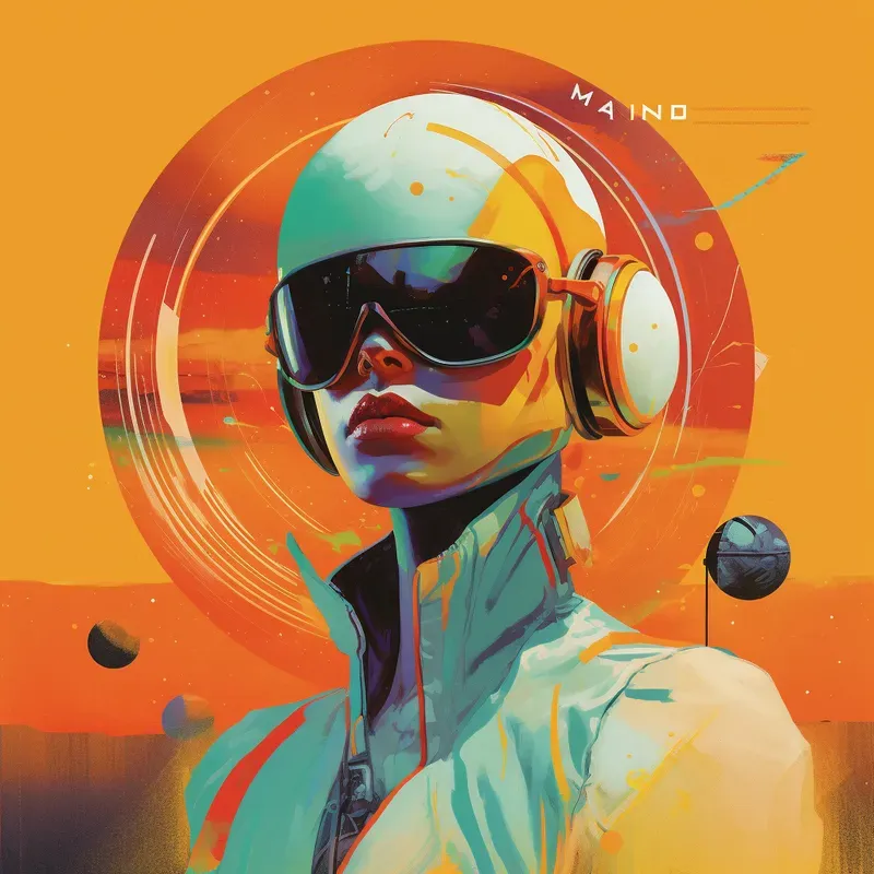 Retro Futuristic Album Covers Midjourney Prompt | PromptBase