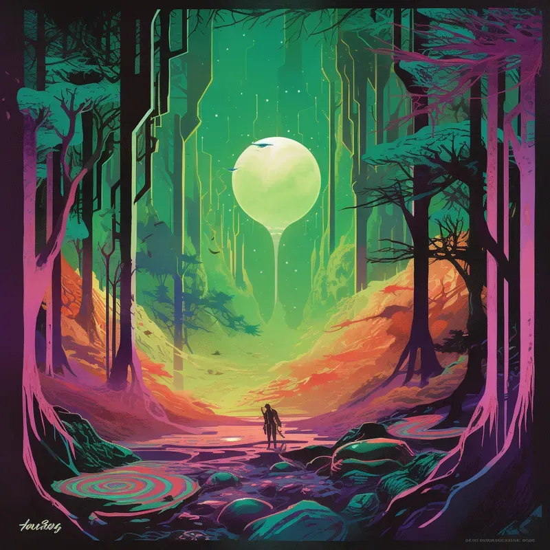 Retro Futuristic Album Covers Midjourney Prompt | PromptBase