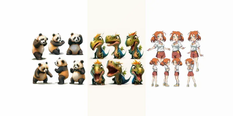 Character Creation With Multiple Poses Midjourney Prompt Promptbase