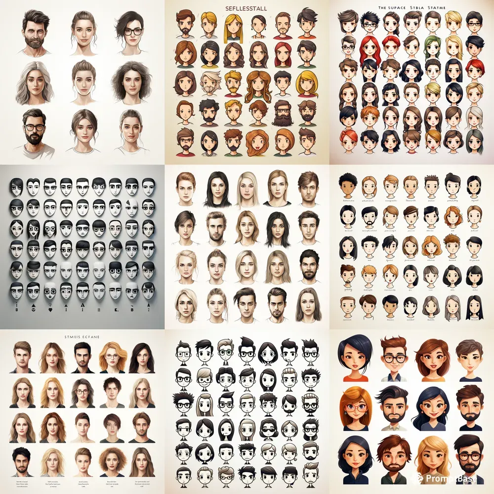 Multiple Face Designs Midjourney Prompt | PromptBase