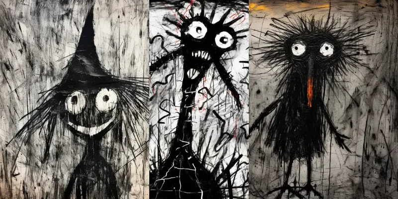 Creepy Scary Children Drawings Midjourney Prompt | PromptBase