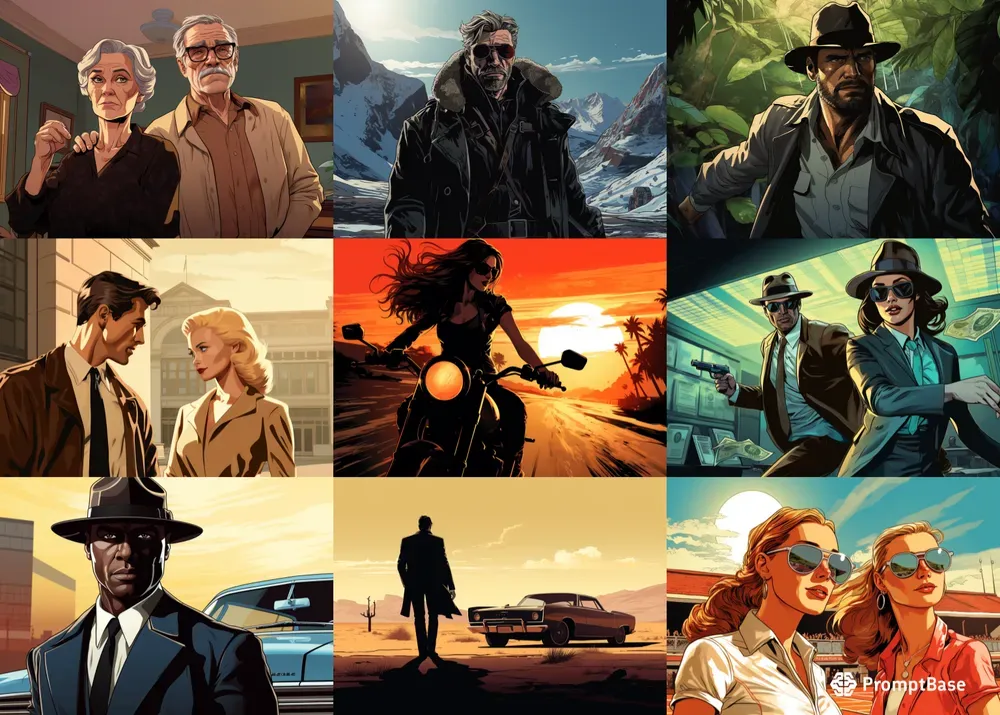 Cinematic Comics Pictures Midjourney Prompt | PromptBase