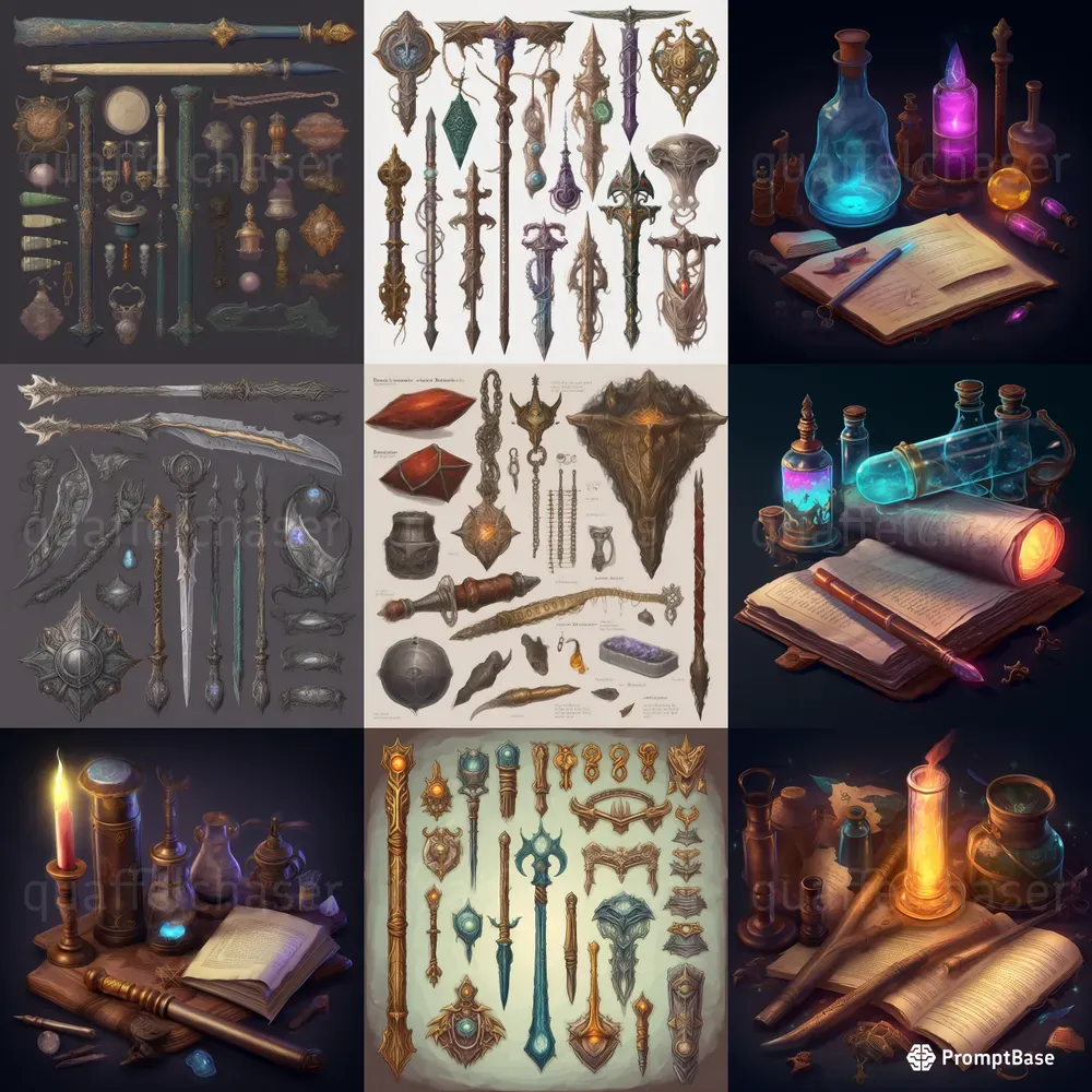 Fantasy RPG Item Designs Midjourney Prompt | PromptBase