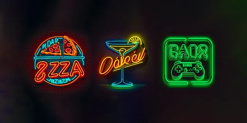 Retro Neon Signs Midjourney Prompt | PromptBase