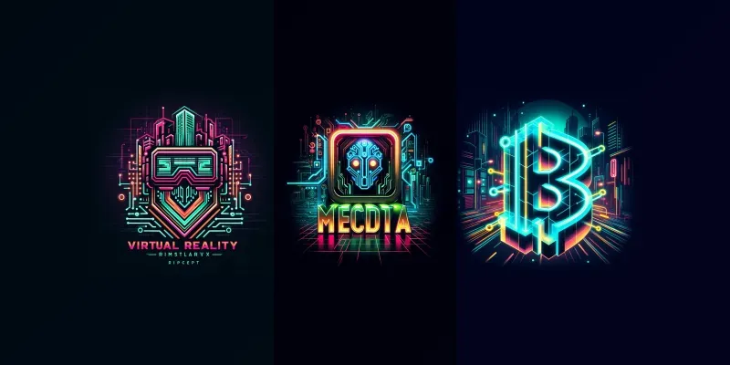 Futuristic Neon Logo Designs DALL·E Prompt | PromptBase
