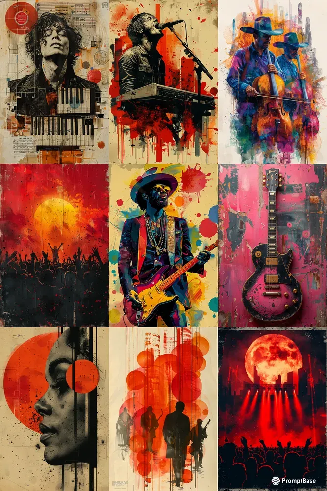 Retro Rhythms Posters Midjourney Prompt | PromptBase