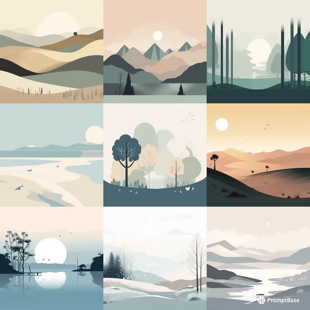 Minimalist Nature Scenes Midjourney Prompt | PromptBase