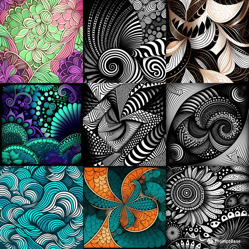 Bold And Beautiful Random Zen Patterns Midjourney Prompt | PromptBase
