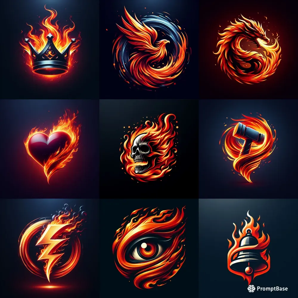 Fiery Logos DALL·E Prompt | PromptBase