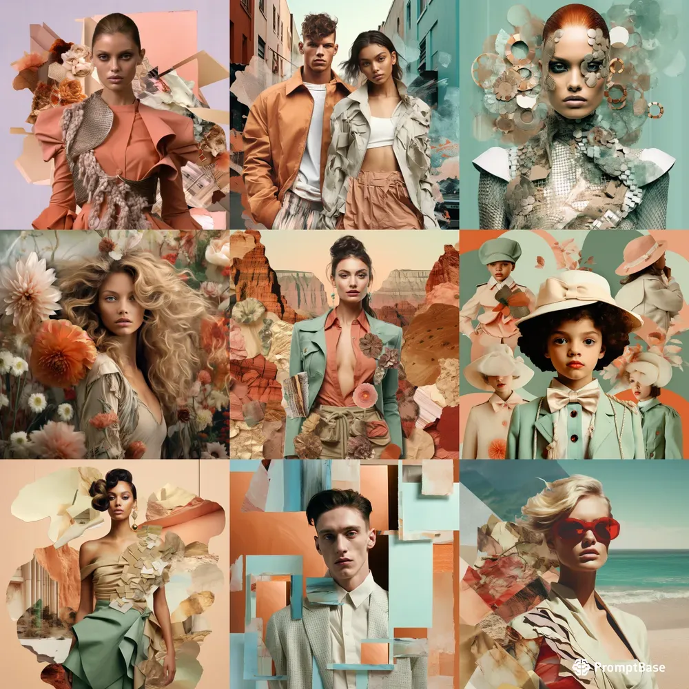 Soft Fashion Collages Midjourney Prompt | PromptBase