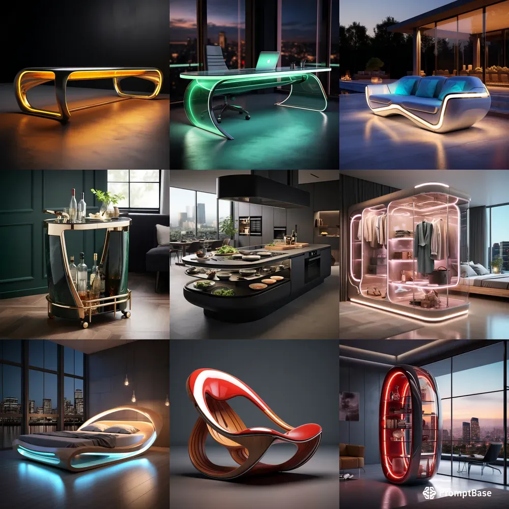 The Technofusion Furniture Designs Midjourney Prompt | PromptBase