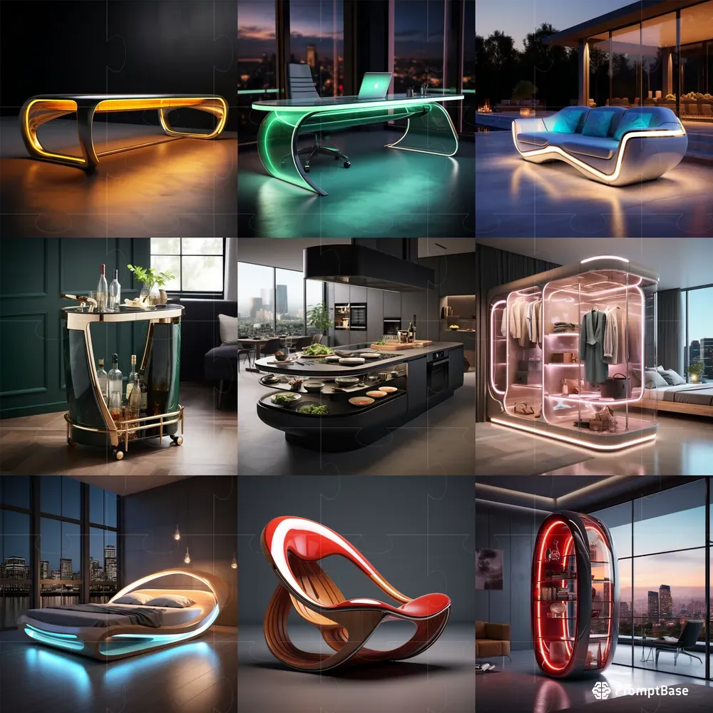The Technofusion Furniture Designs Midjourney Prompt | PromptBase