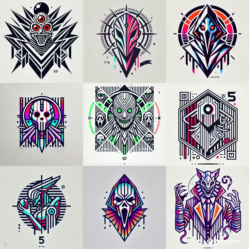 Psychedelic Horror Logos DALL·E Prompt | PromptBase