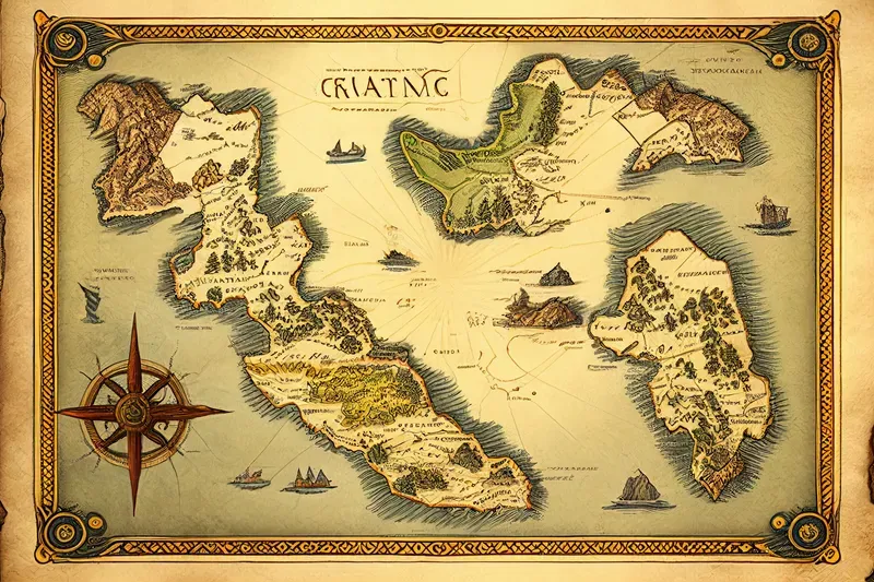 Parchment Mythical Maps Midjourney Prompt | PromptBase