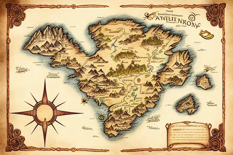Parchment Mythical Maps Midjourney Prompt | PromptBase
