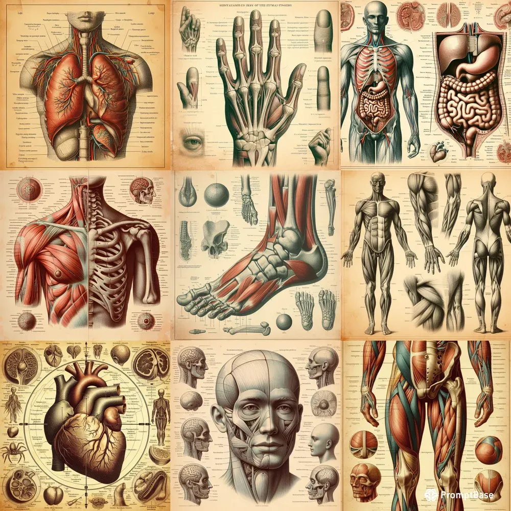 Artistic Human Anatomy Diagrams DALL·E Prompt | PromptBase