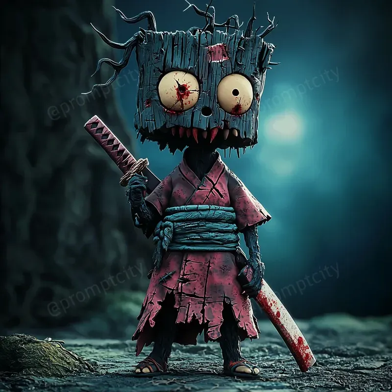 Creepy Vinyl Art In Horror Style Midjourney Prompt | PromptBase