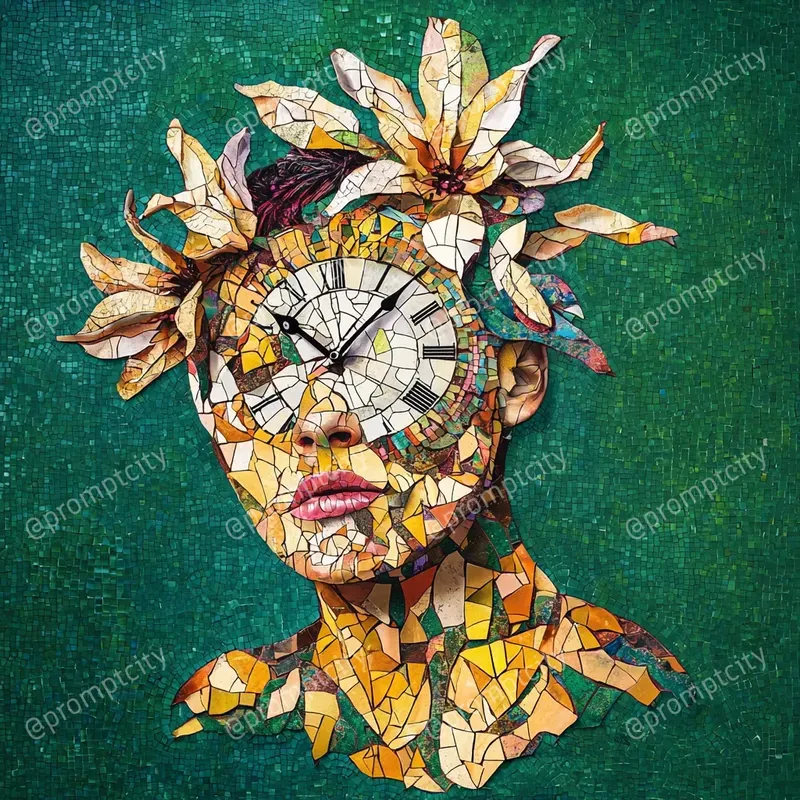 Immersive Surreal Mosaic Portraits Midjourney Prompt | PromptBase