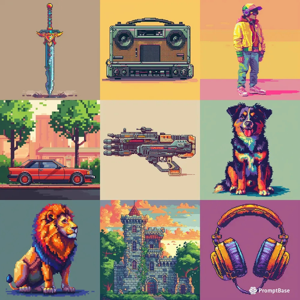 Oldschool Retro Vintage Pixel Art Midjourney Prompt | PromptBase
