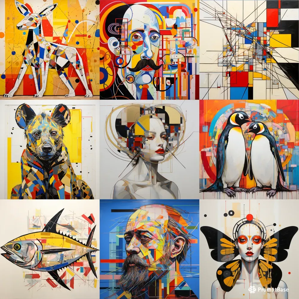 Klimt Mondrian Neo Plasticism Fusion Art Midjourney Prompt | PromptBase