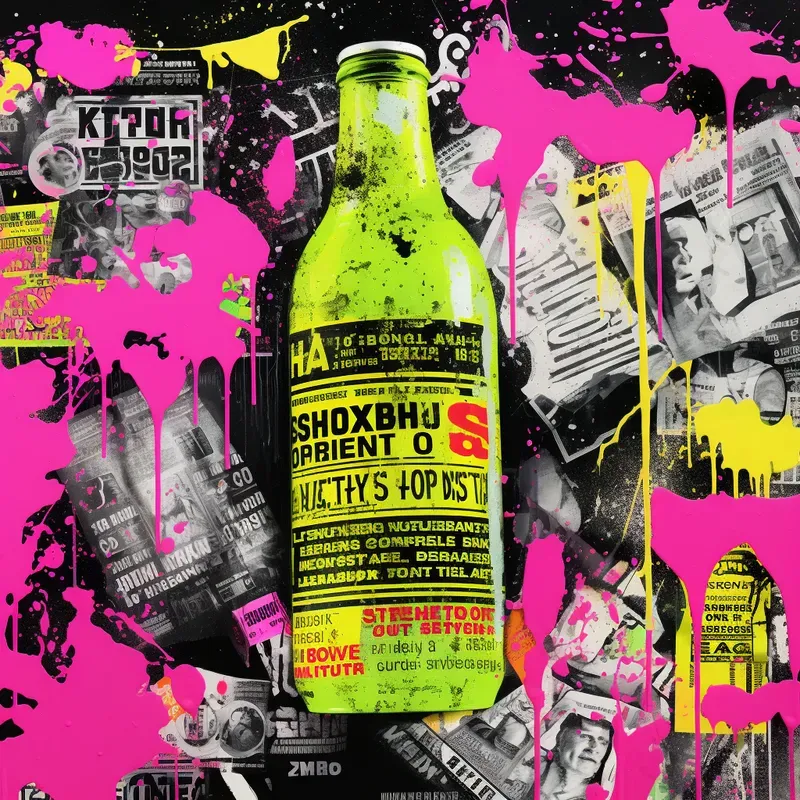 Distorted Collage Poster Midjourney Prompt | PromptBase