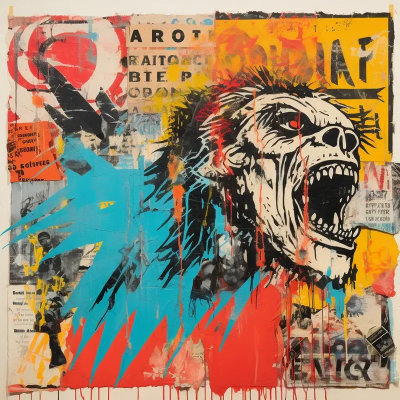 Jagged Cut Out Punk Posters Midjourney Prompt | PromptBase