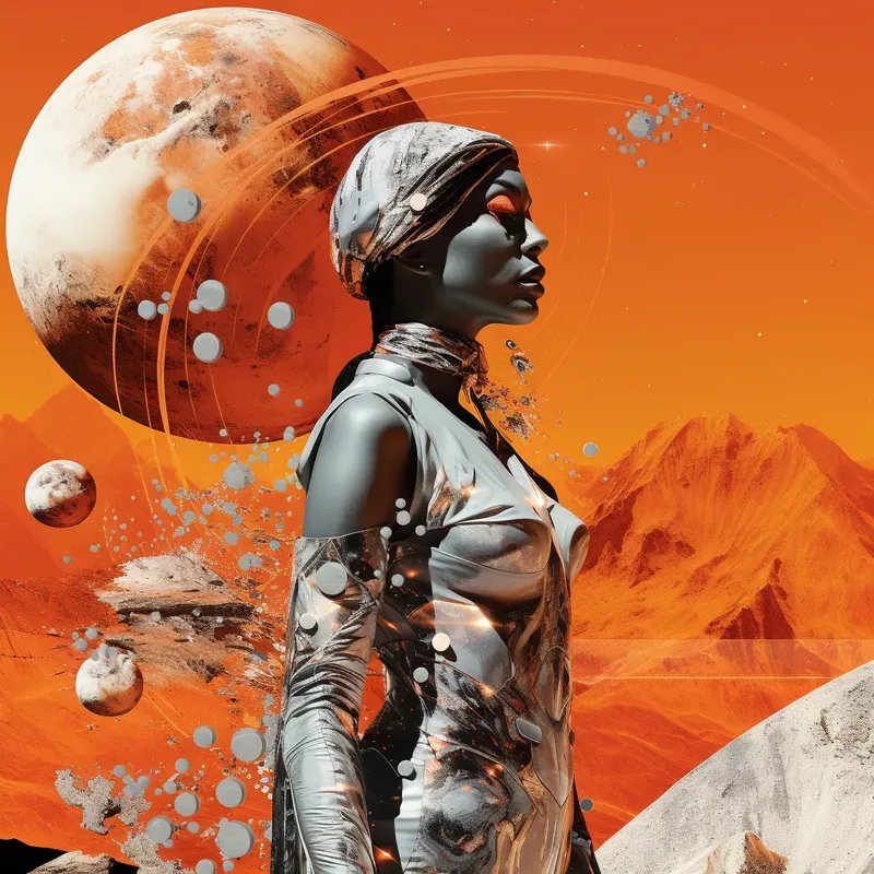 Digital Cosmic Postmodern Collages Midjourney Prompt | PromptBase