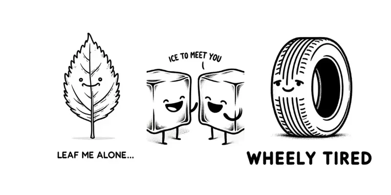Funny Line Art Illustrations With Jokes DALL·E Prompt | PromptBase