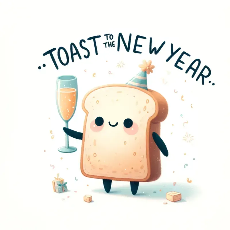 Whimsical New Year Cartoons With Text DALL·E Prompt | PromptBase