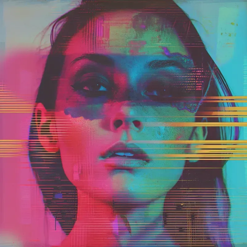 Trippy Neon Vhs Collage Poster Midjourney Prompt | PromptBase